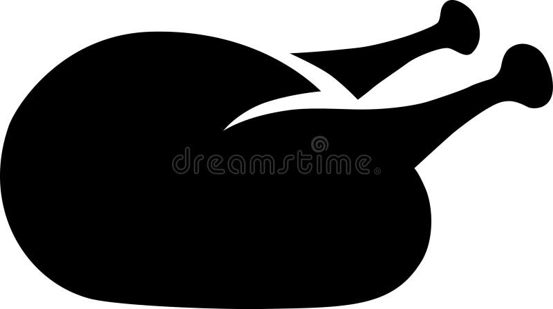 Flat Icon of a Fried Chicken As a Restaurant Symbol Stock Vector ...