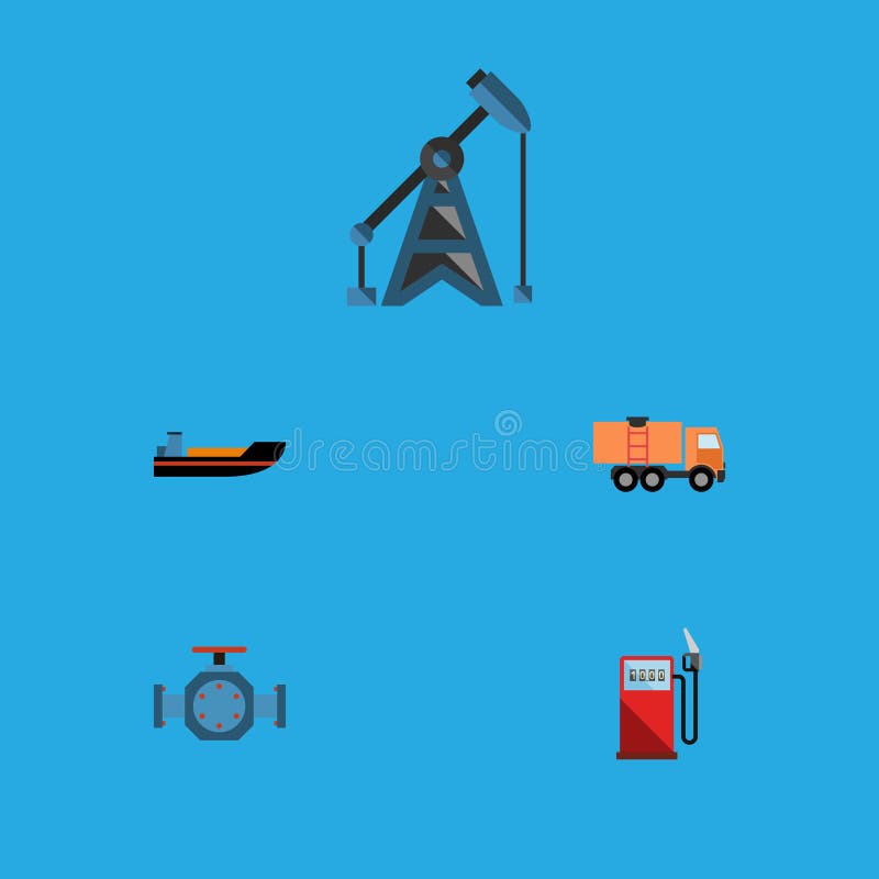 Flat Icon Fuel Set of Petrol, Flange, Van and Other Vector Objects ...