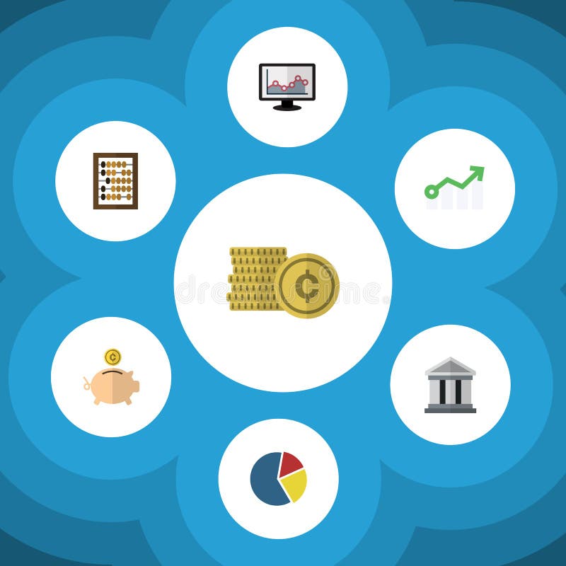 Flat Icon Gain Set of Money Box, Growth, Chart and Other Vector Objects ...