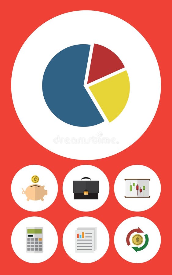 Flat Icon Gain Set of Portfolio, Document, Interchange and Other Vector ...