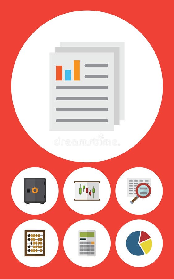 Flat Icon Gain Set of Strongbox, Scan, Graph and Other Vector Objects ...