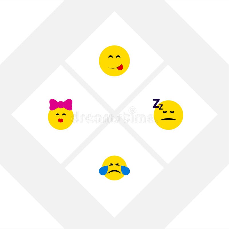 Flat Icon Gesture Set of Caress, Asleep, Delicious Food and Other ...