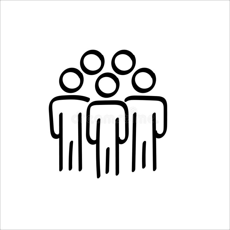 Flat Icon of Group People Vector Stock Vector - Illustration of line ...