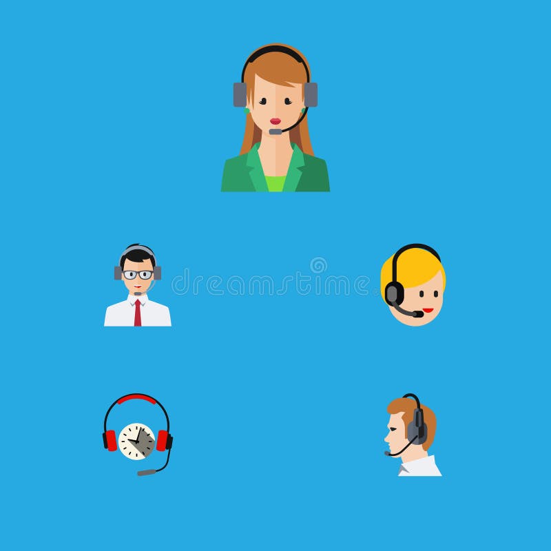 Hotline Flat Icon. Secretary Vector Element Can Be Used for Secretary ...