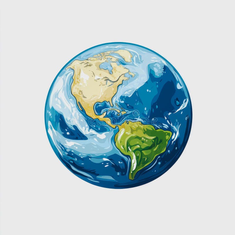 Flat Icon Hydro Globe Earth Representation on White Background for ...