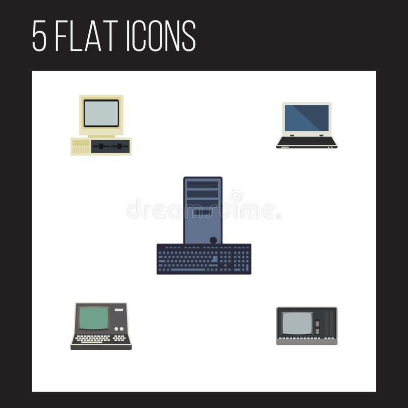 Retro Notebook Flat Icon. Computing Vector Element Can Be Used for Retro, Computer, Computing ...
