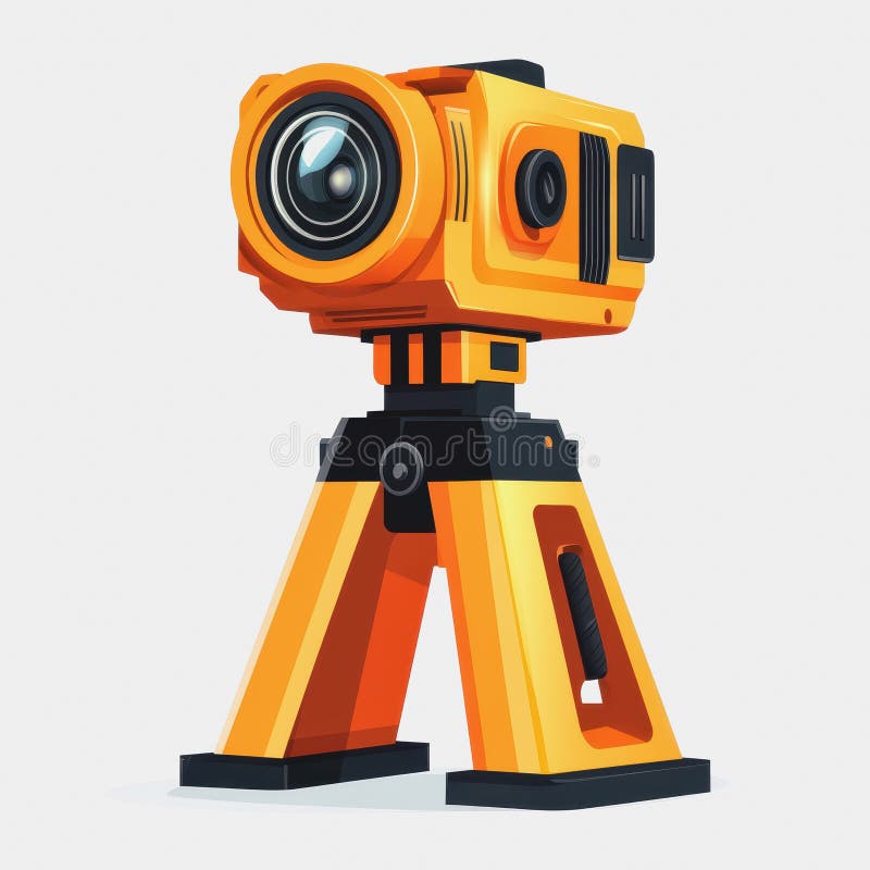 Flat Icon Laser Level Image Featuring Camera on Tripod for Photography ...