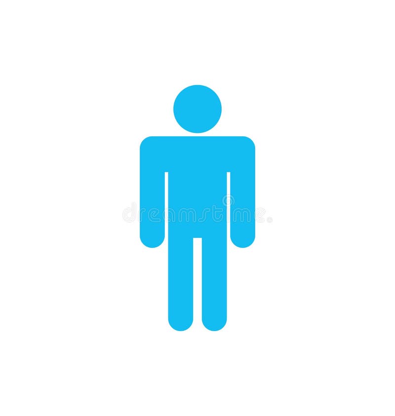 Flat Icon of Male Isolated on White Background Stock Vector ...