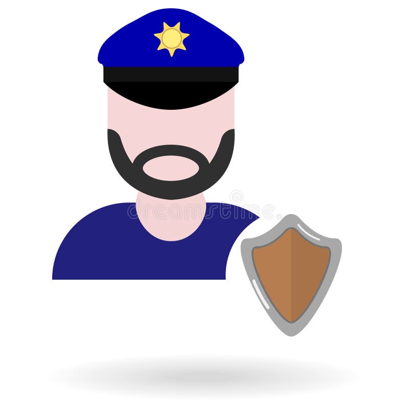 Flat Icon Man Who is Engaged in Protection Against Hacker Attacks Stock ...
