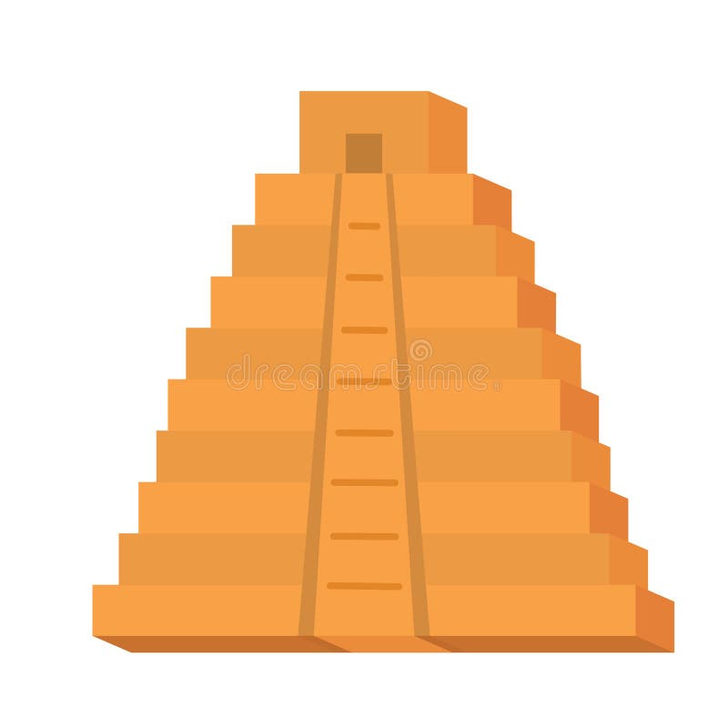 Flat Icon of Mayan Pyramid Symbolizing Ancient Mexican Architecture ...