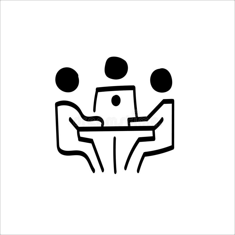 Flat Icon of Meeting, Discussion Vector Stock Vector - Illustration of ...