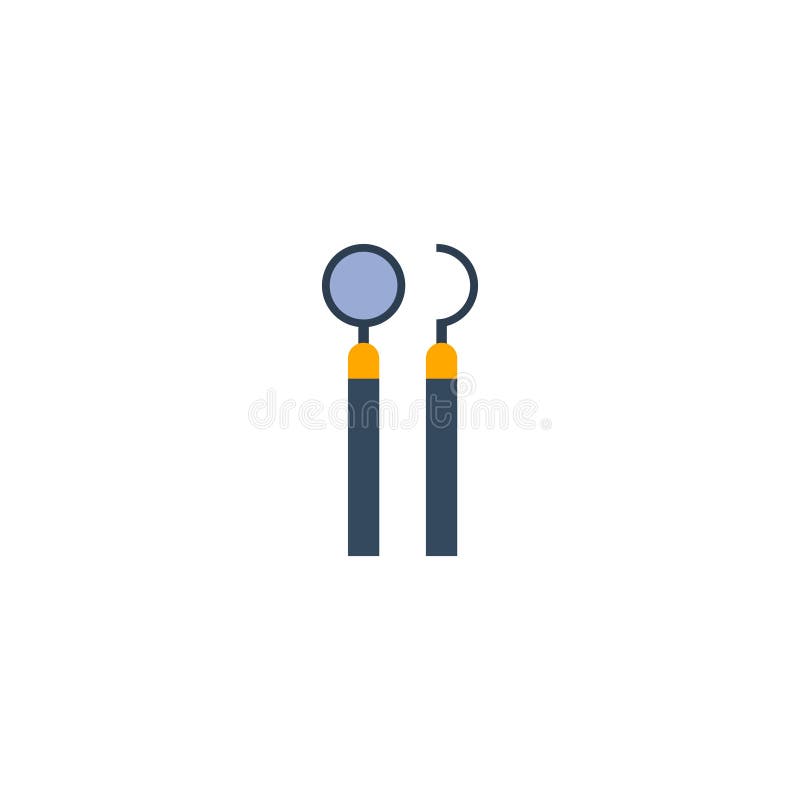 Flat Icon Mirror with Probe Element. Vector Illustration of Flat Icon ...