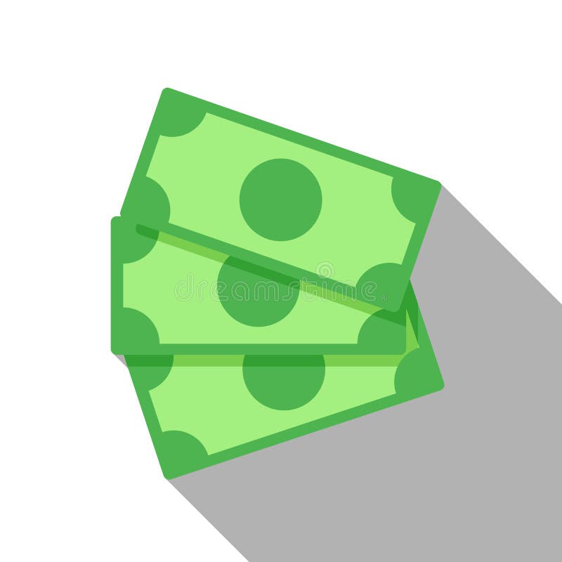 Flat Icon of Money, Stacks of Banknotes. Stock Vector - Illustration of ...