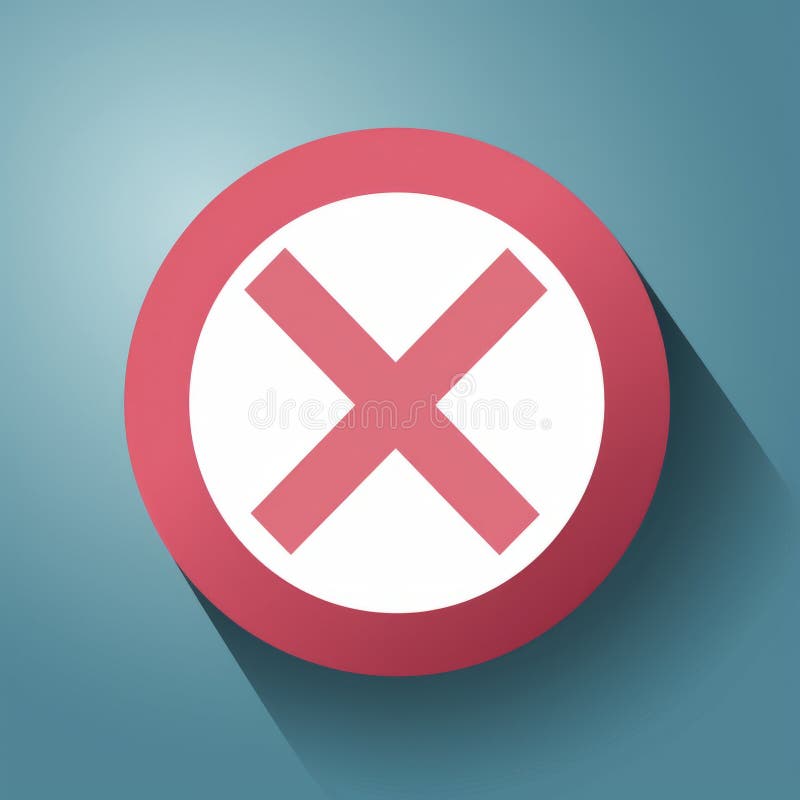 A Flat Icon of a No Sign on a Blue Background Stock Illustration ...
