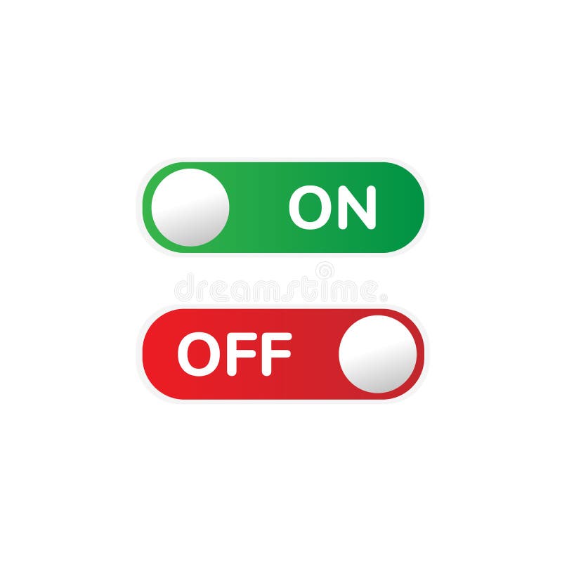 Icon on and Off Toggle Switch Button Stock Illustration - Illustration ...