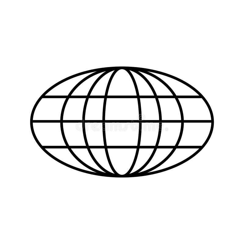 Flat Icon Oval Globe Design Vector Stock Vector - Illustration of symbol, sign: 255442414