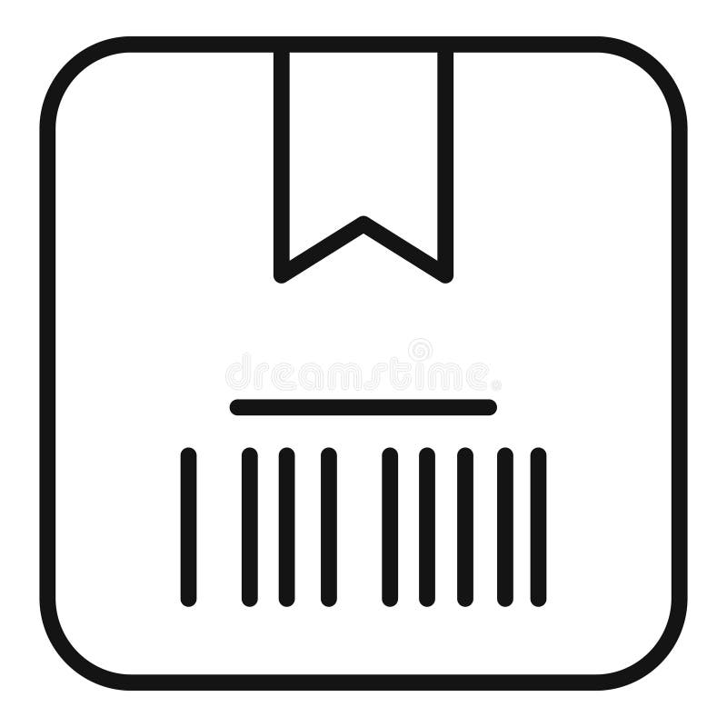 Flat Icon of a Package with Barcode Stock Vector - Illustration of ...