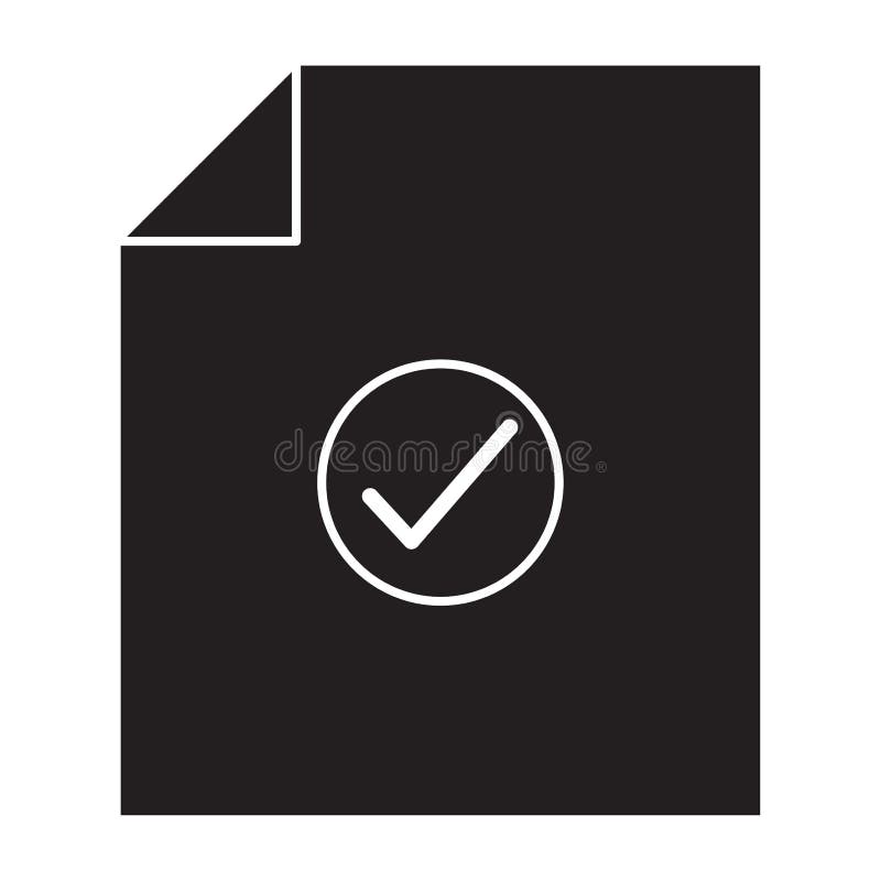 Flat Icon with Paper Check Mark. Paper Check Mark. Tick Icon. Vector ...