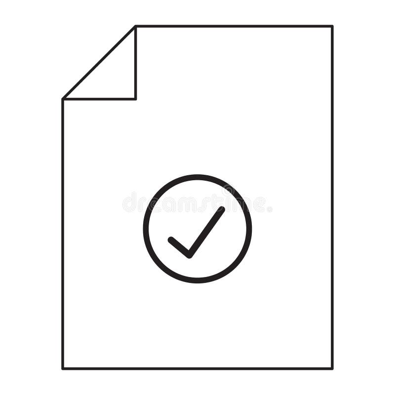 Flat Icon with Paper Check Mark. Paper Check Mark. Tick Icon. Vector ...