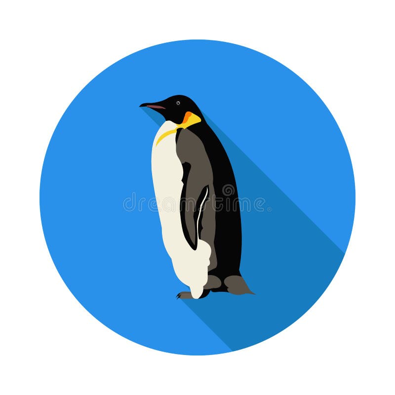 Icon Penguin on a Blue Background in a Flat Design. Vector Illustration ...