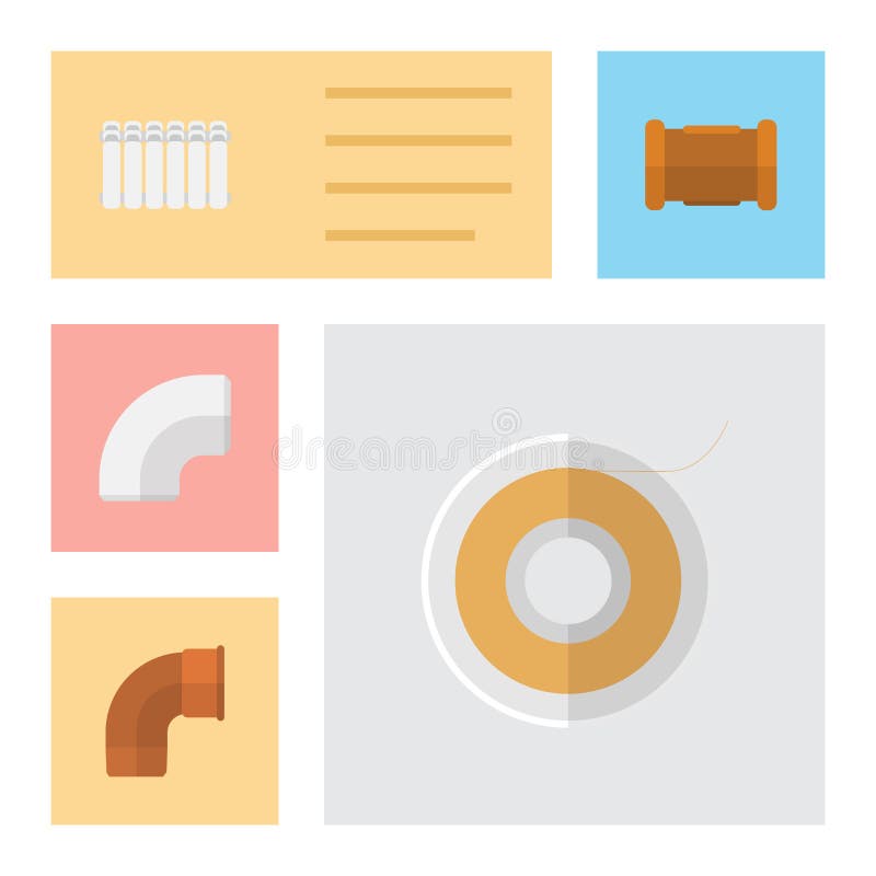Flat Icon Pipeline Set of Iron, Plastic, Pipe and Other Vector Objects ...