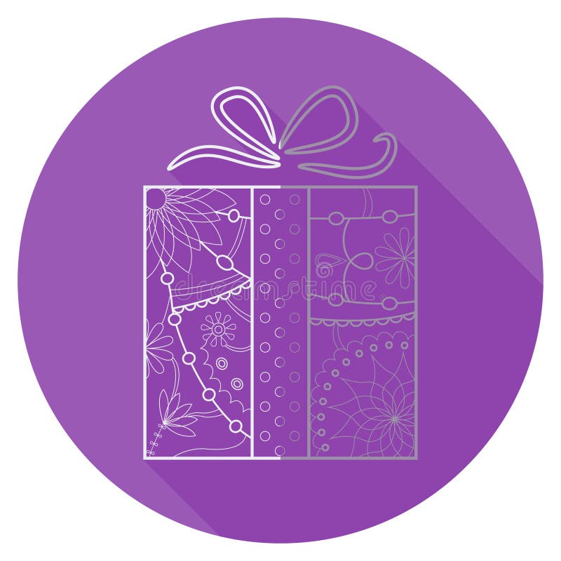 Flat icon of present stock vector. Illustration of silhouette - 77284990