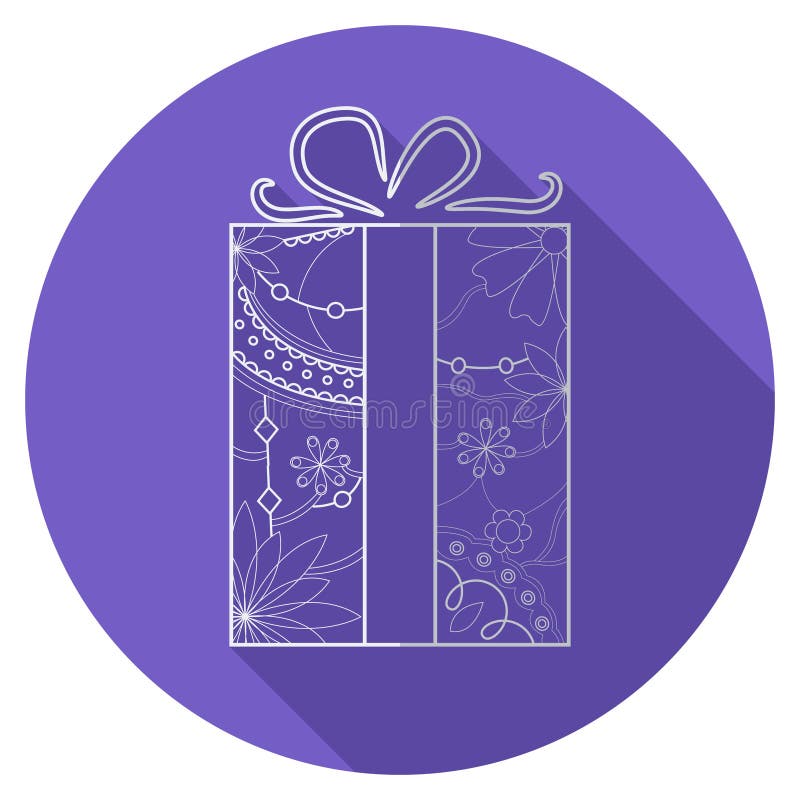Flat icon of present stock vector. Illustration of surprise - 77285006