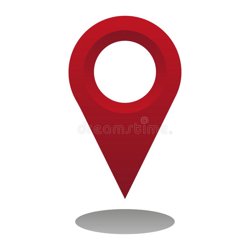 Flat Icon with Red Pin. Mark Location. Vector Illustration. Stock ...