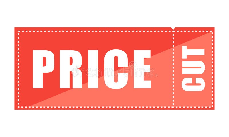 Flat Icon with Red Price Cut Ticket for Design Stock Vector ...