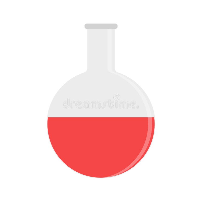 Flat icon red test tube stock vector. Illustration of liquid - 131920360
