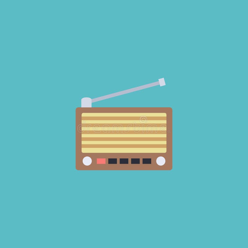 Flat Icon Retro Tuner Element. Vector Illustration of Flat Icon Radio ...