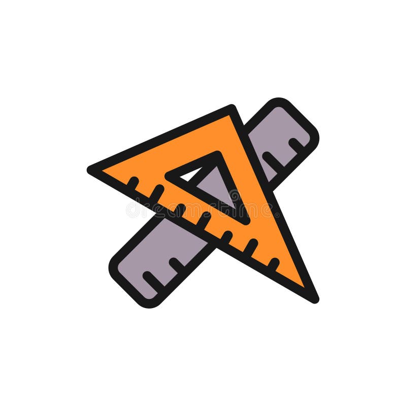 Flat icon rulers stock vector. Illustration of drawing - 334319290