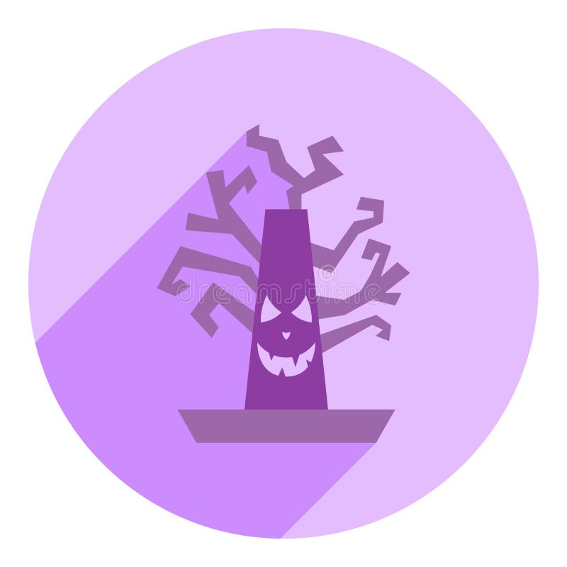 Flat Icon of Scary Tree with Face Stock Vector - Illustration of face ...