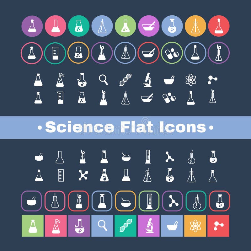 Flat icon science stock vector. Illustration of model - 33912739