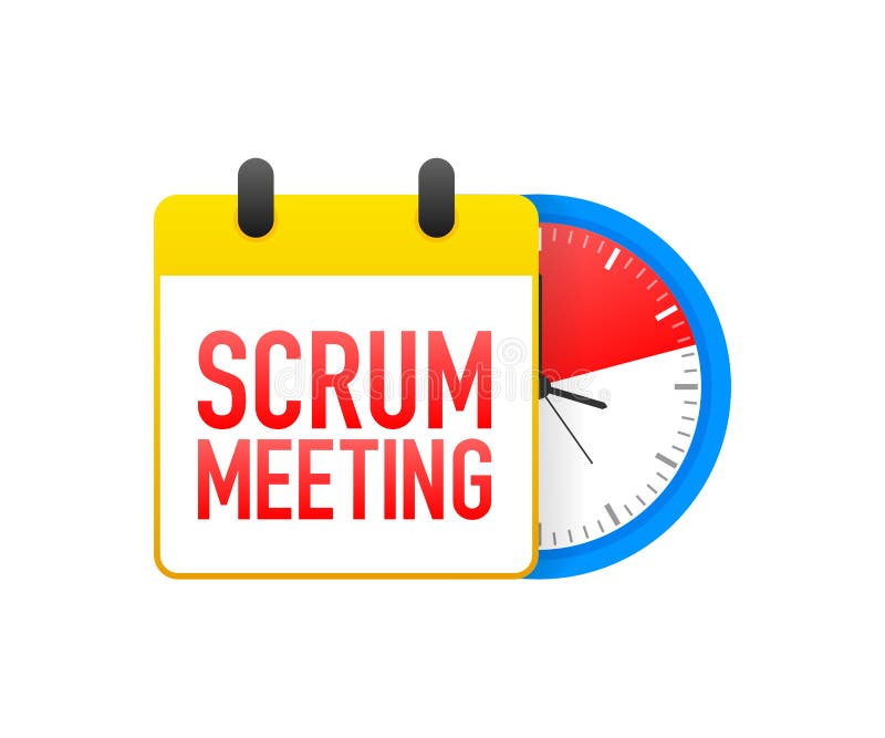 Flat Icon with Scrum Meeting. Project Development Illustration Stock ...