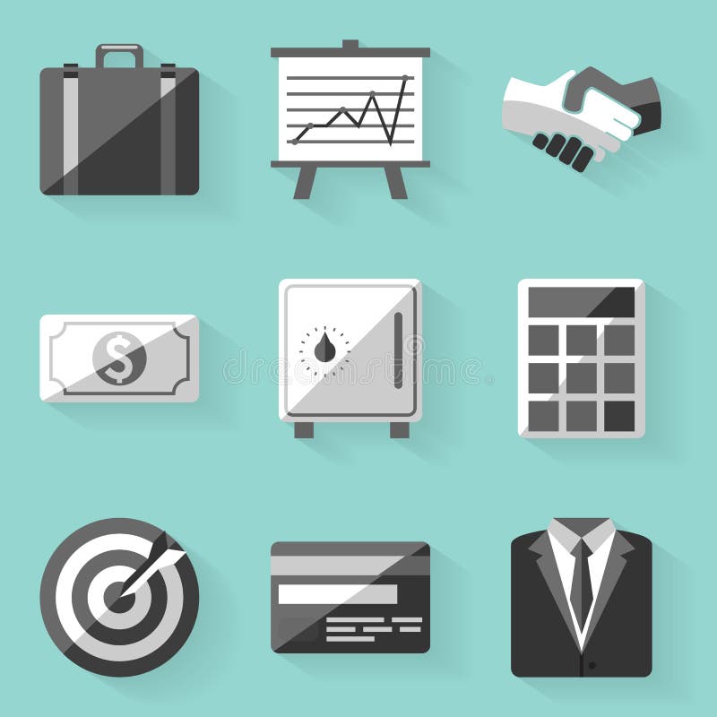 Flat icon set. Business stock vector. Illustration of hand - 46557494