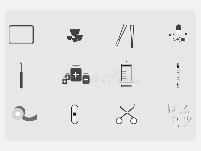 Flat icon Set stock vector. Illustration of scissors - 91306298