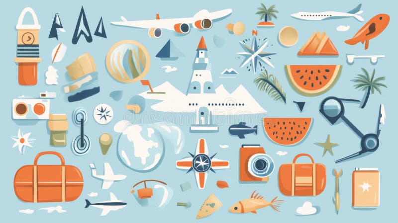This Flat Icon Set for Travel Simplifies the Concept of Travel and ...