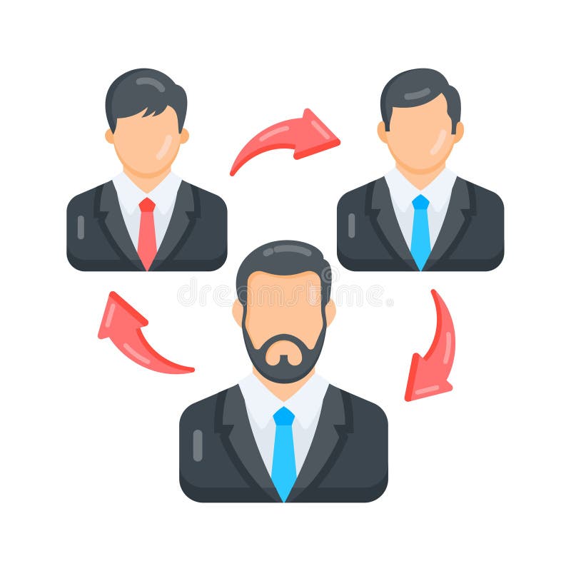 A Flat Icon Showing Employee Exchange Stock Vector - Illustration of ...
