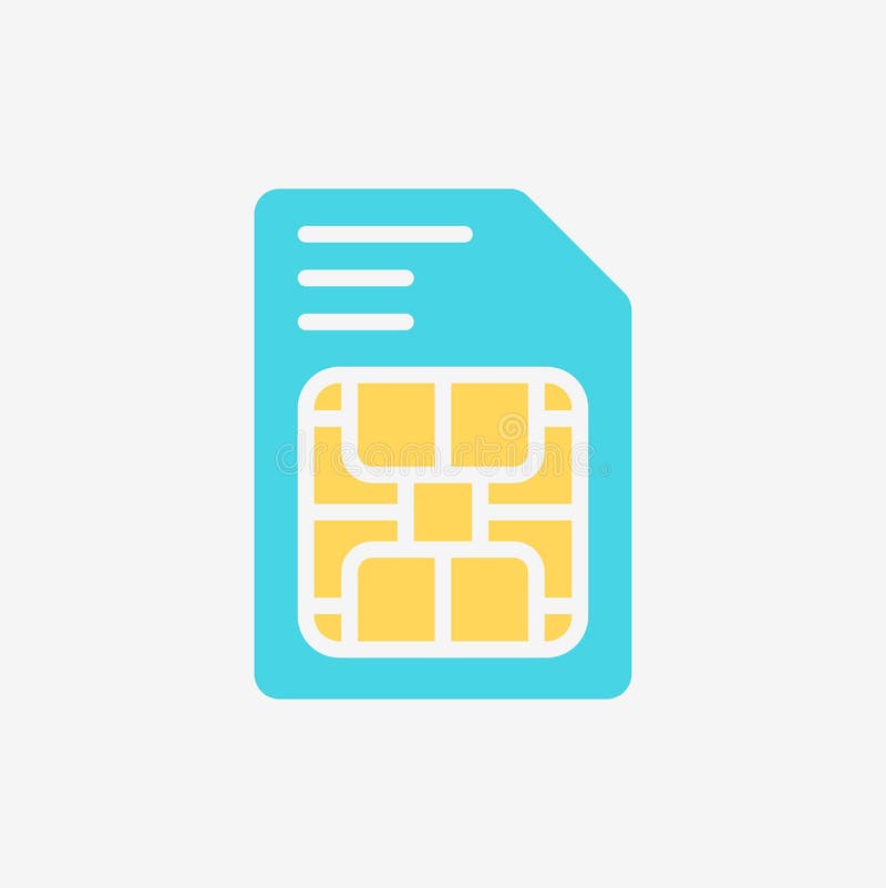 Flat Icon Simcard Smartphone. Stock Vector - Illustration of simple ...