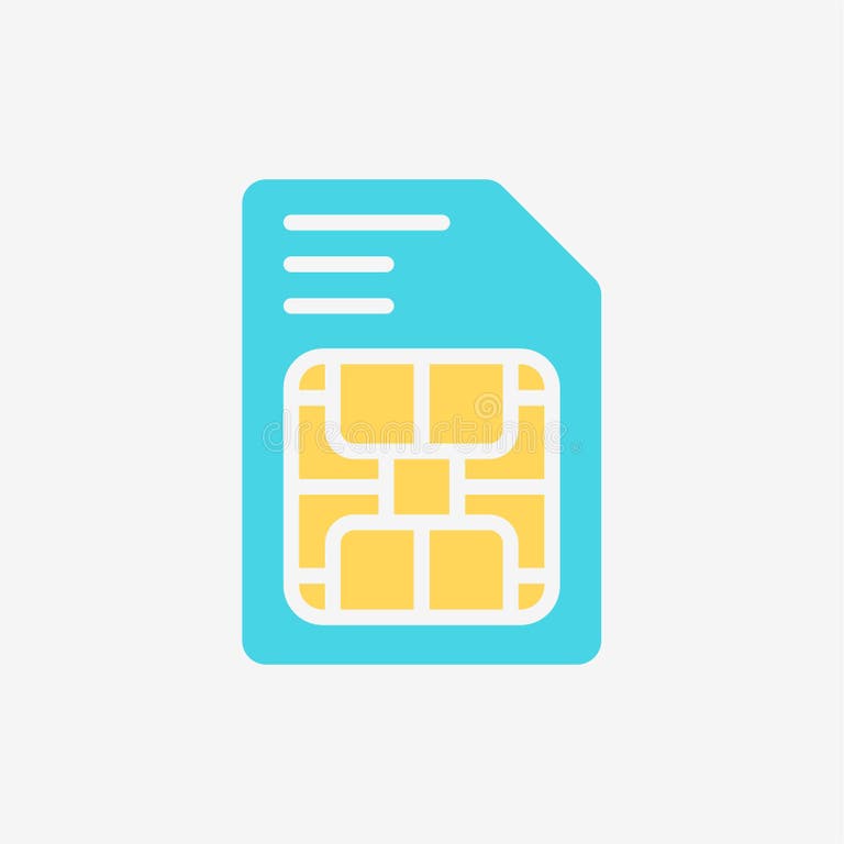 Flat Icon Simcard Smartphone. Stock Vector - Illustration of simple, signal: 350680806