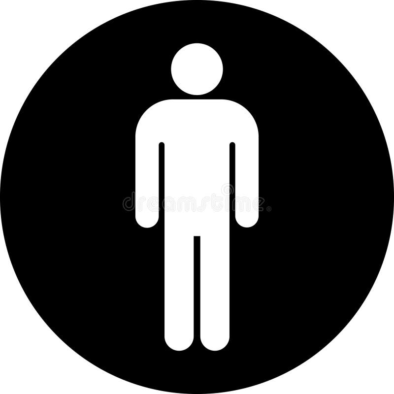 Flat Icon of a Standing Man in the Form of a Simple Human Silhouette ...