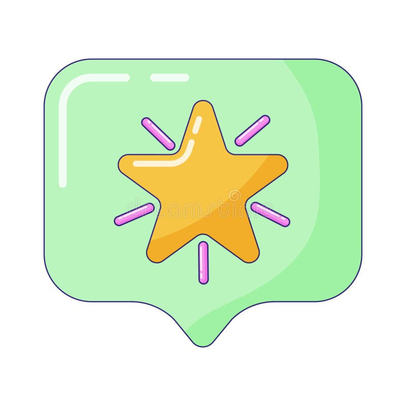 Flat Icon Star Notification Isolated on White Background. Stock Vector ...