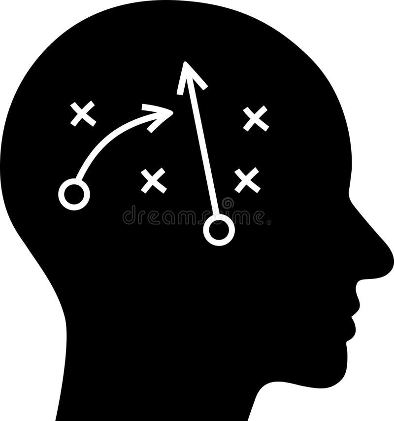 The Flat Icon of a Strategy Markup in a Head As a Concept of Developed ...