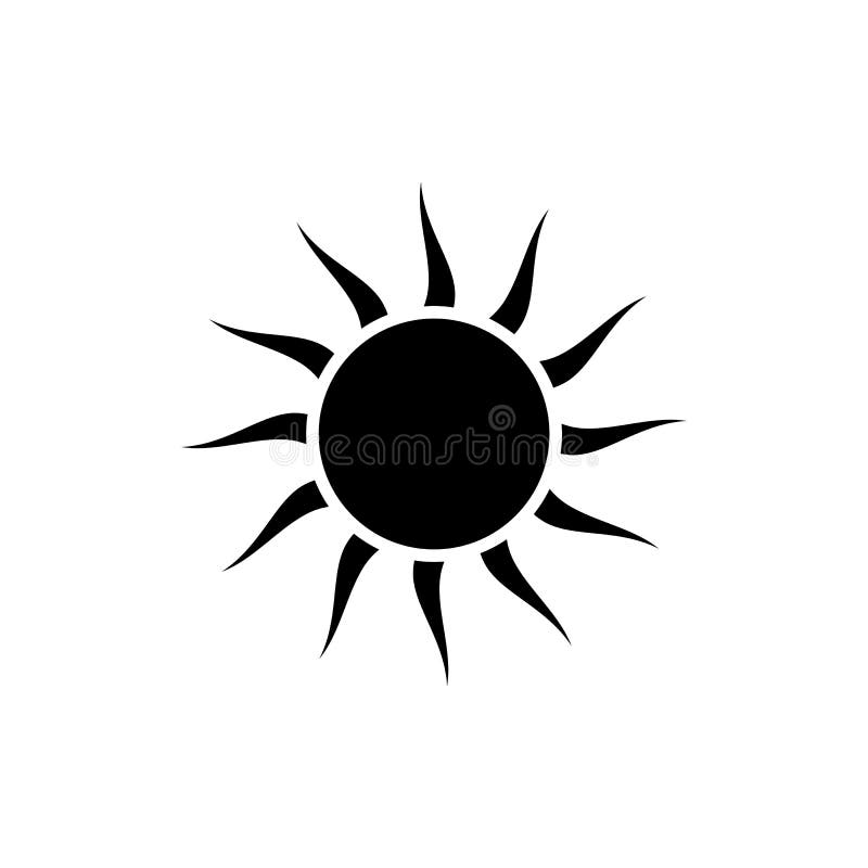 Flat Icon Sun Shines Bright Icon Stock Vector - Illustration of line ...