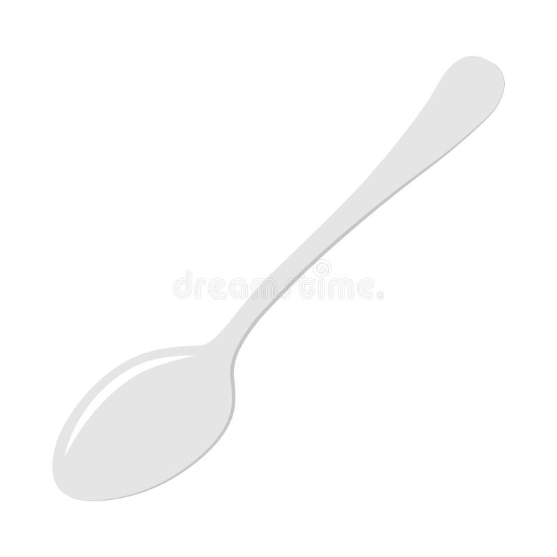 Silver Metal Spoon Vector Icon. Side View Stock Illustration ...