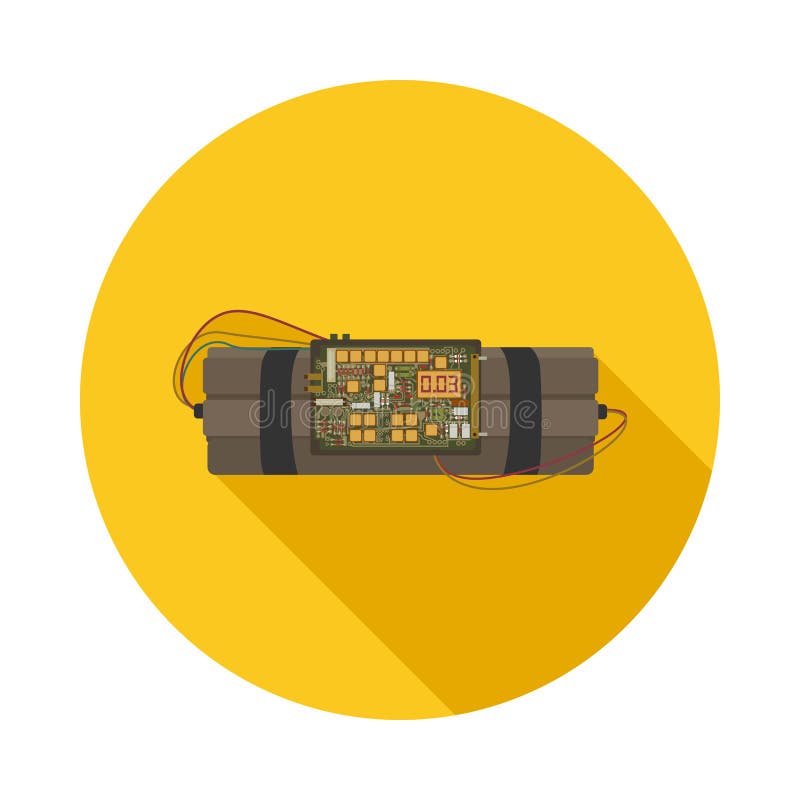 Flat icon time bomb stock vector. Illustration of detonate - 90438418