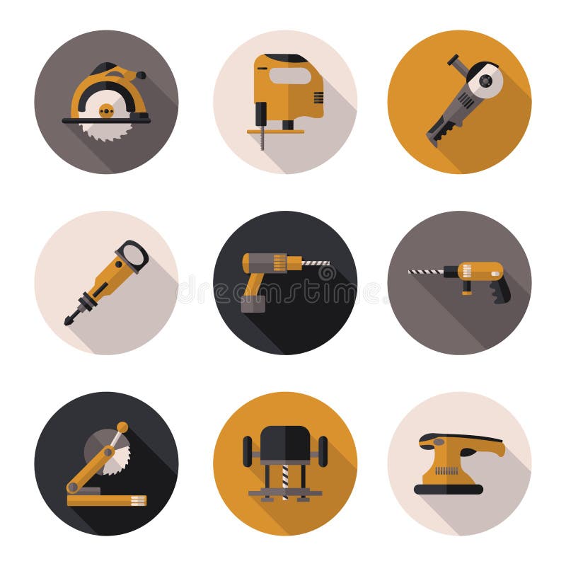 Flat icon tools stock illustration. Illustration of power - 64080702