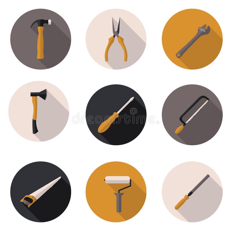 Flat icon tools stock illustration. Illustration of work - 64080771
