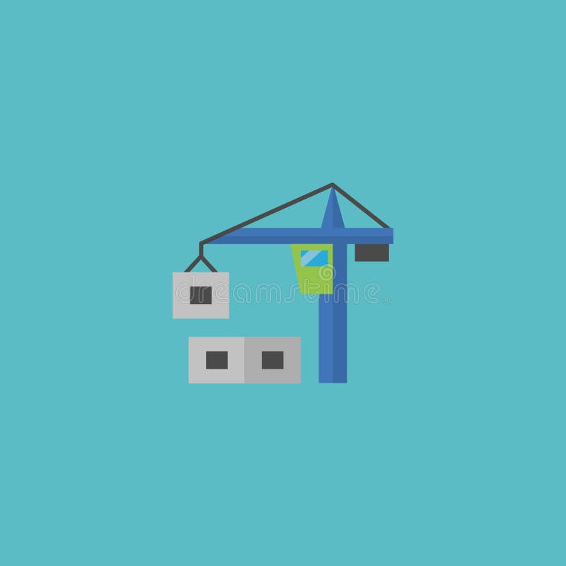 Flat Icon Tower Crane Element. Vector Illustration of Flat Icon ...